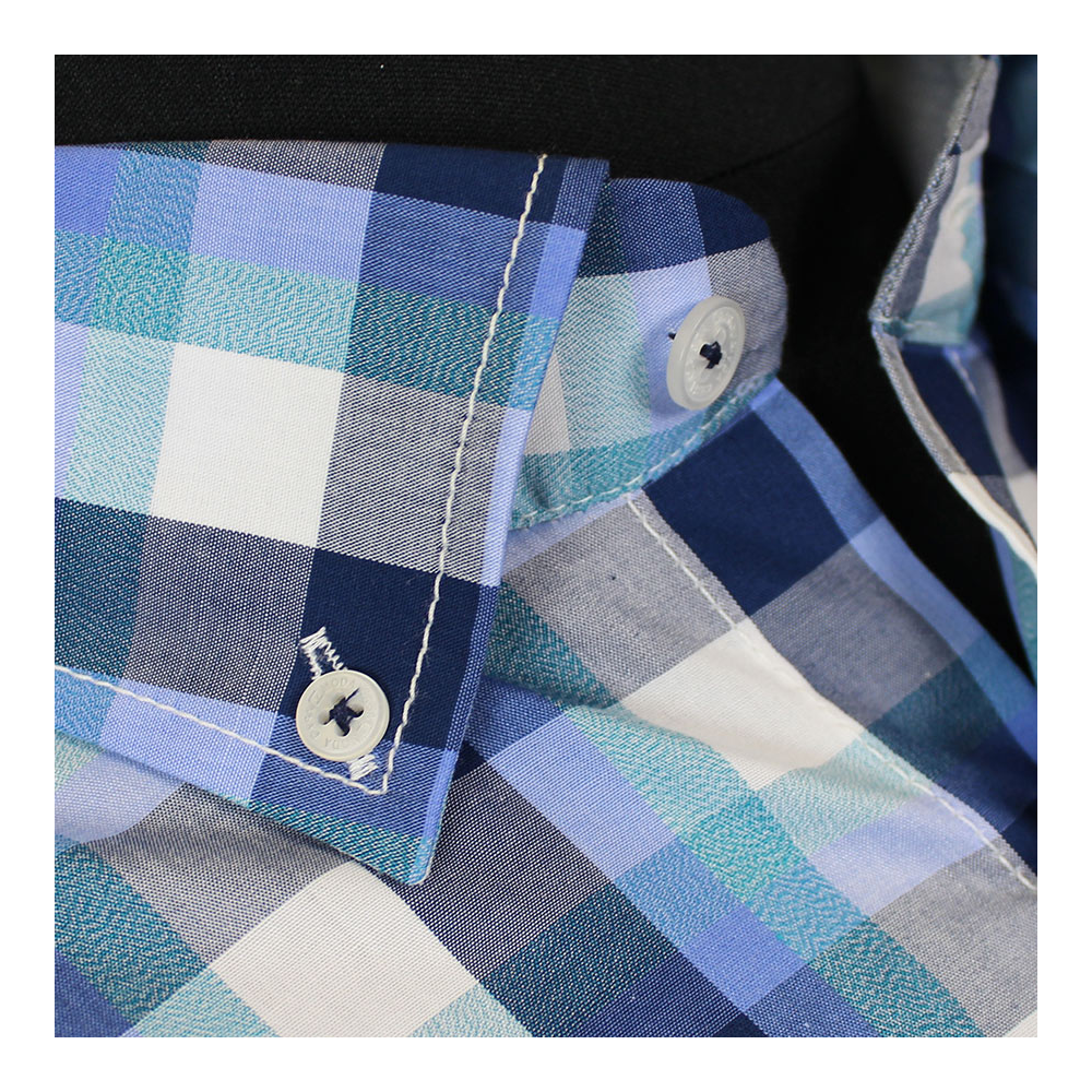 Casa Moda 9830747 Pure Cotton Box Check Button Down Collar Fashion