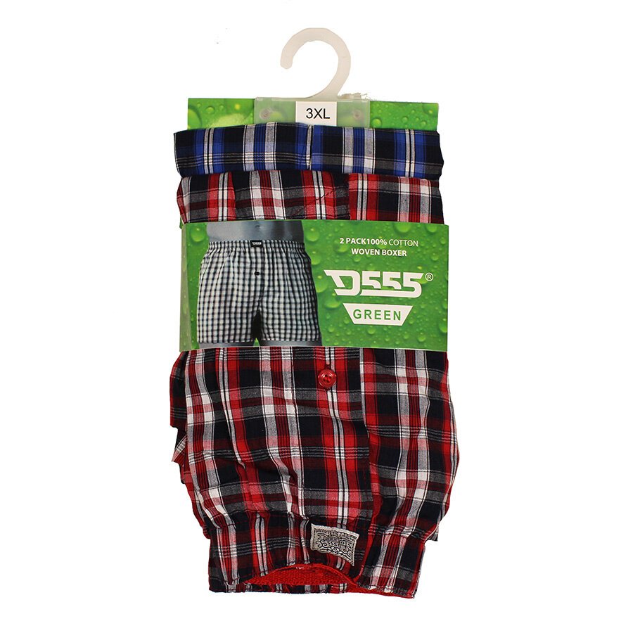 D555 2017 Soft Touch Luxury Cotton Plaid 2 Pack Boxer - D555 ...