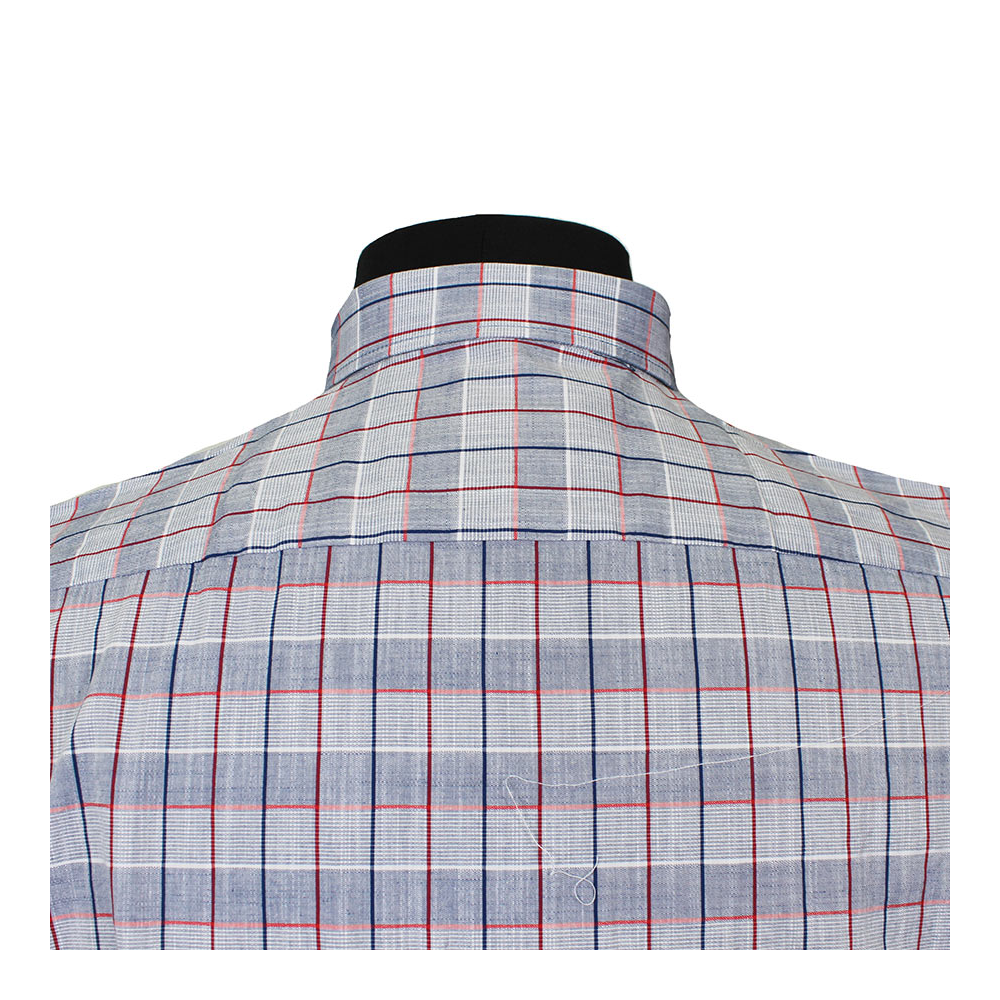 Casa Moda Pure Cotton Small Pane Check Bdown Collar Shirt