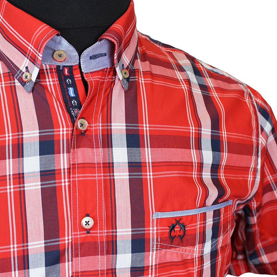 Campione Pure Cotton Multi Check Buttondown Collar Shirt Campione