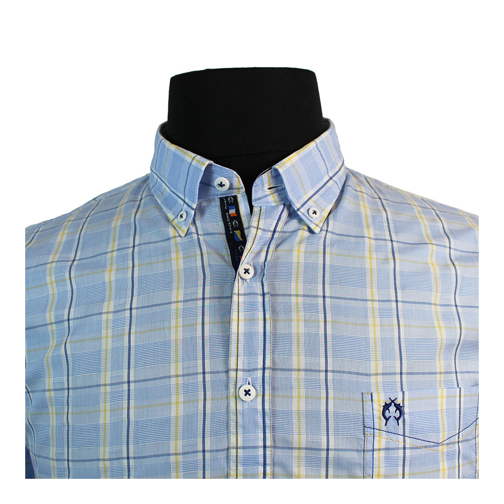 Campione Pure Cotton Multi Check Buttondown Collar Fashion Shirt