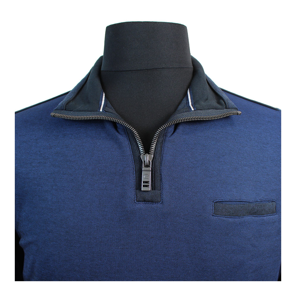 Casa Moda Cotton Mix Half Zip Pocket Sweater Top Big Mens | Beggs