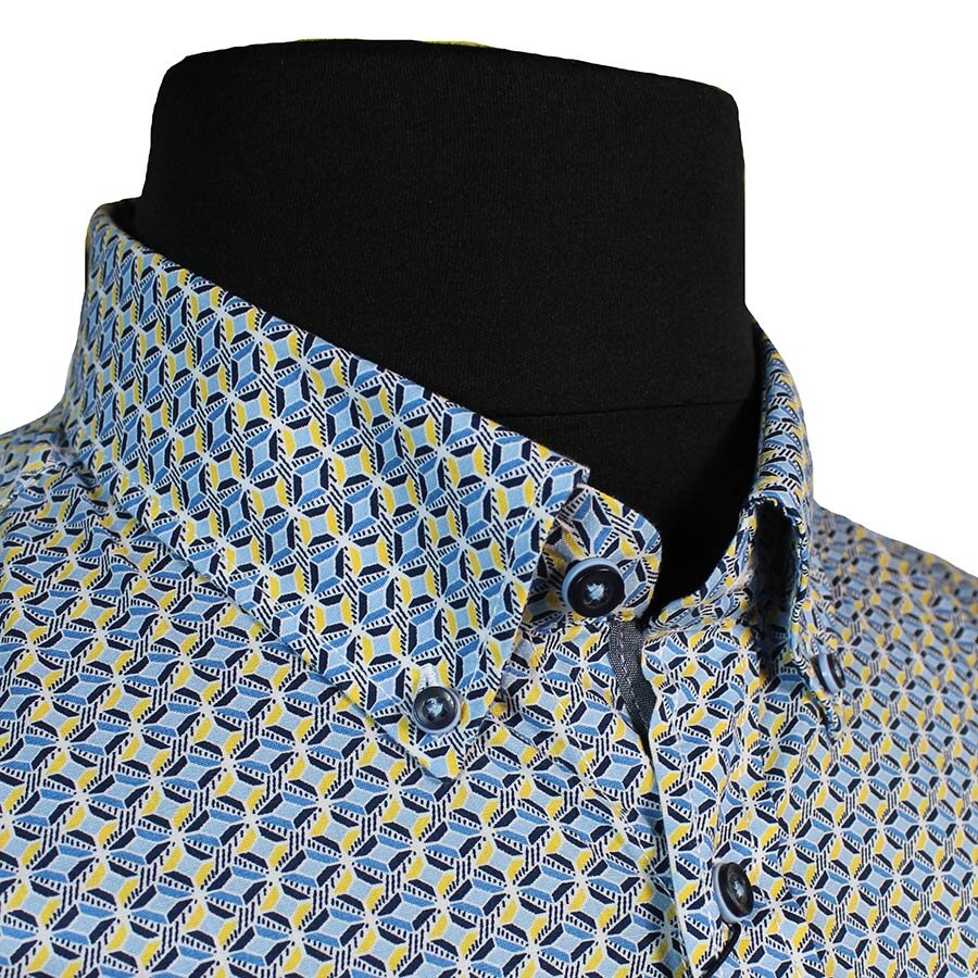 Casa Moda Pure Cotton Diamond Pattern Buttondown Collar Shirt - Beggs ...