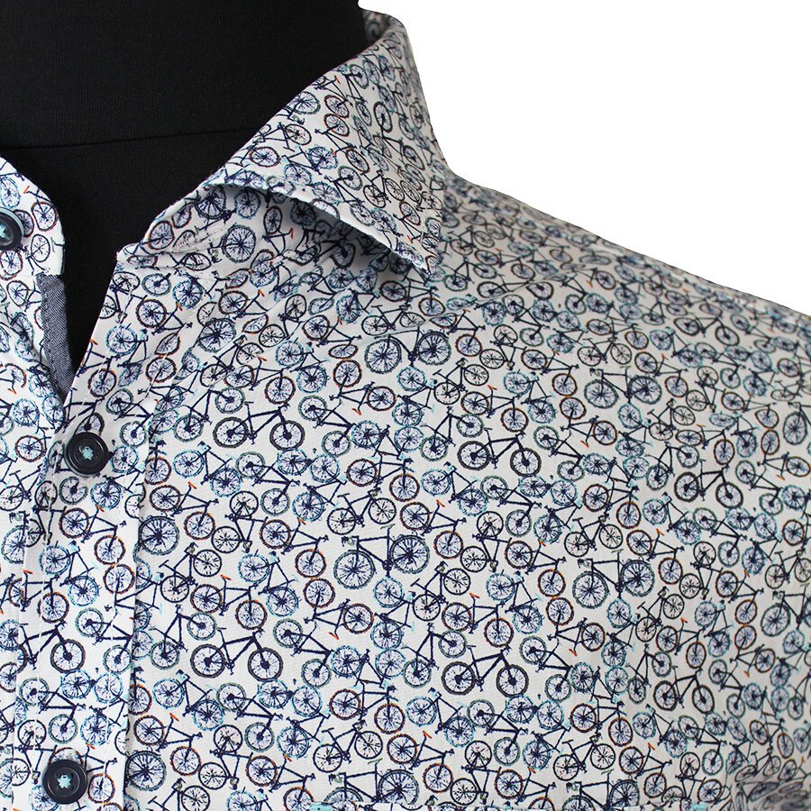 Casa Moda Pure Cotton Cycle Pattern Fashion Shirt - Beggs Wairau - Casa ...