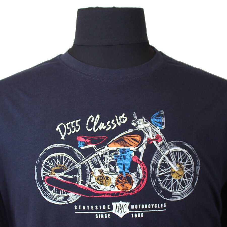 D555 Denton Motorcycle Navy Tee - D555 - Affordable European Fashion ...