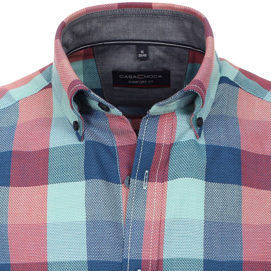Casa Moda Pure Cotton Windowpane Check SS Fashion Shirt - Beggs Wairau ...
