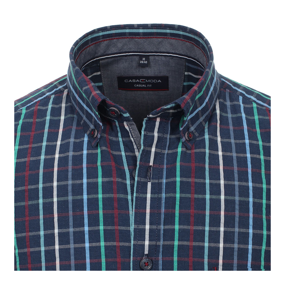 Casa Moda Navy Neat Check Cotton SS Shirt - Beggs Wairau - Casa Moda is ...