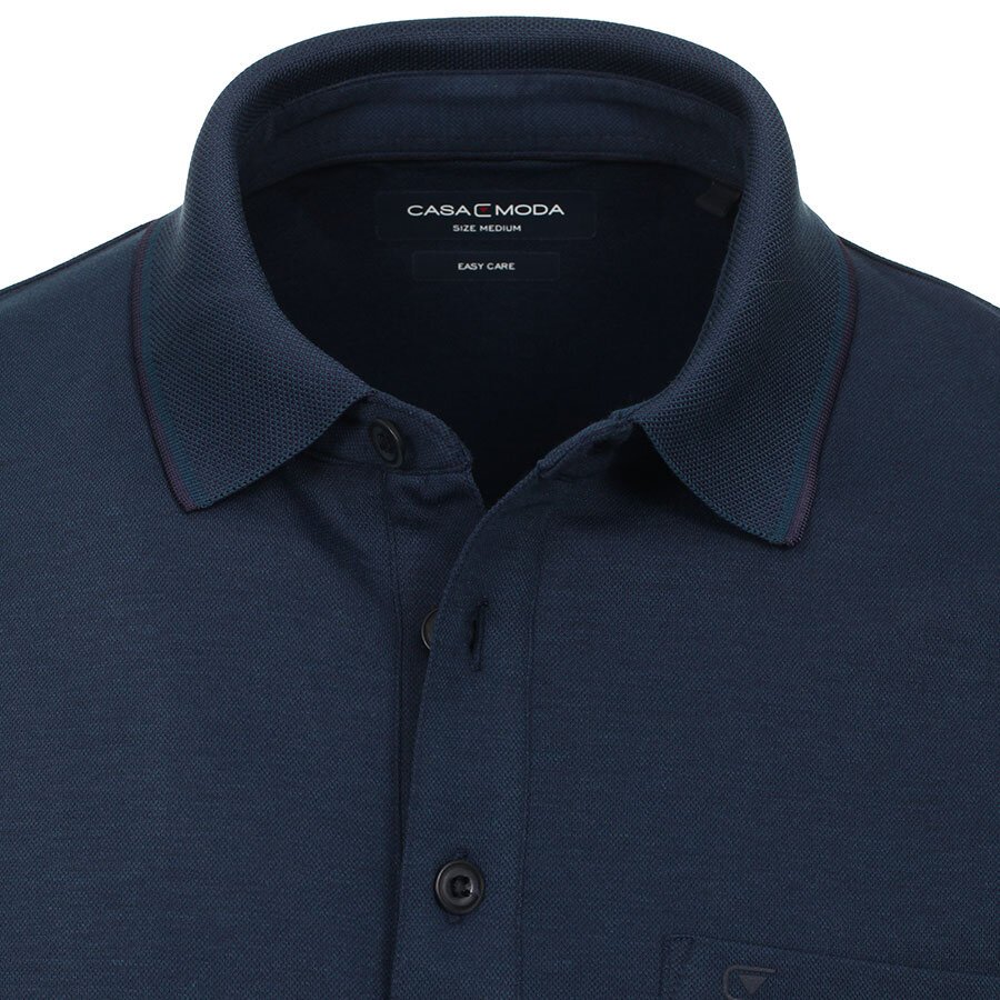 Casa Moda Plain Easy Care Polo with trim Navy - Casa Moda is one of ...