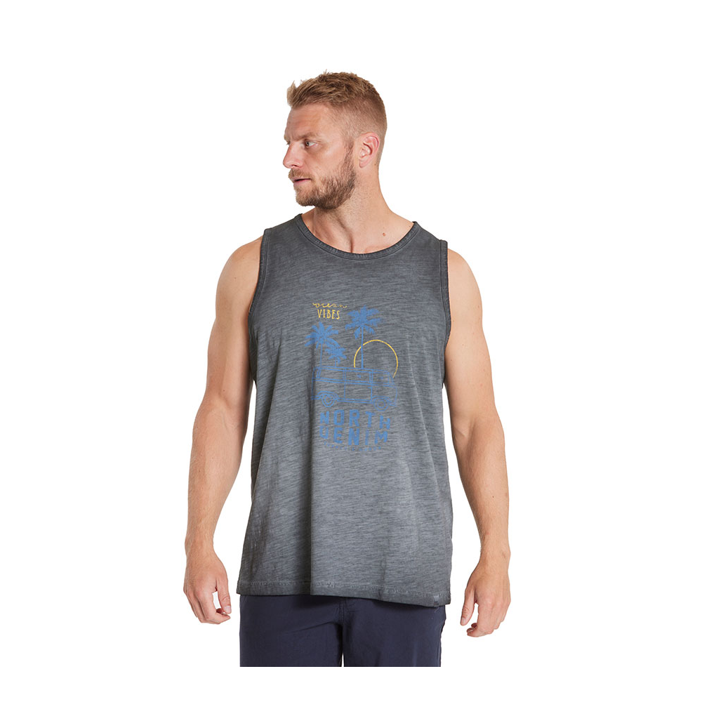 NORTH 56 - Combie Print Tank Top Black - Designed for big men ...