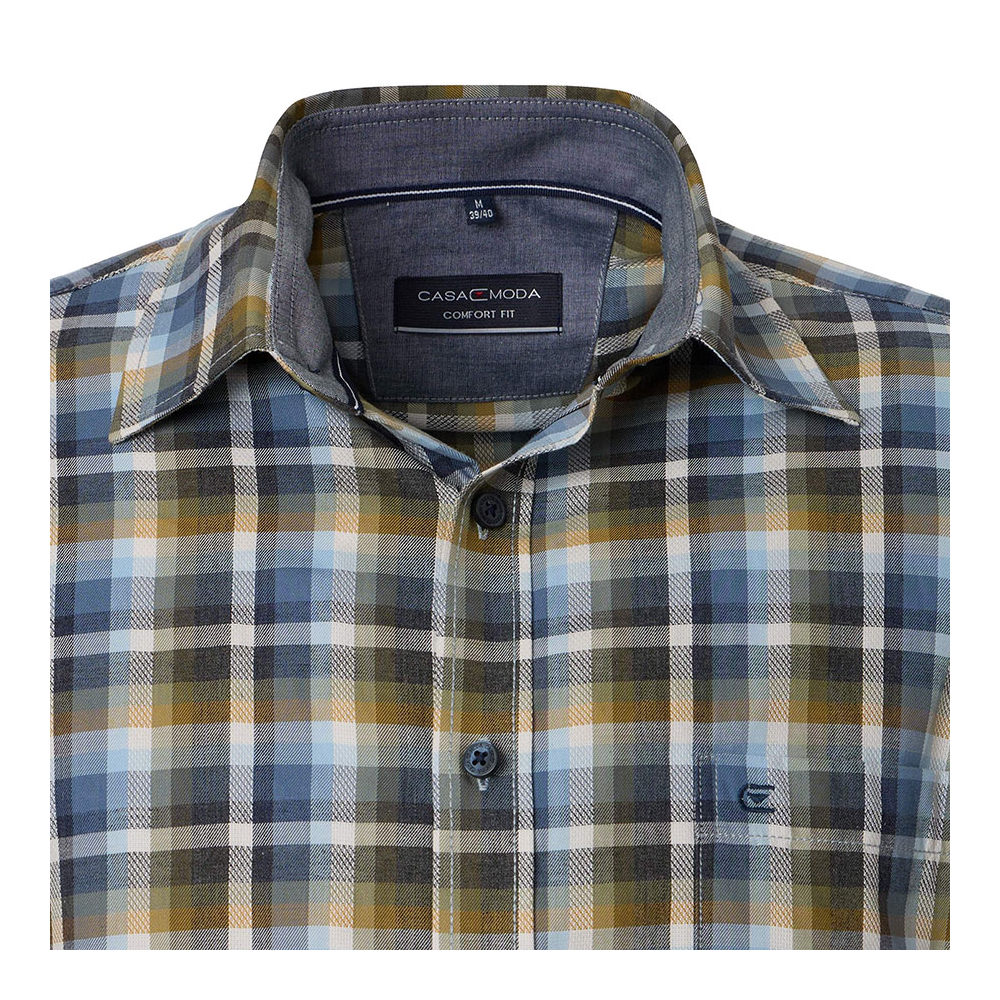 Casa Moda Pure Cotton Mini Check Fashion LS Shirt