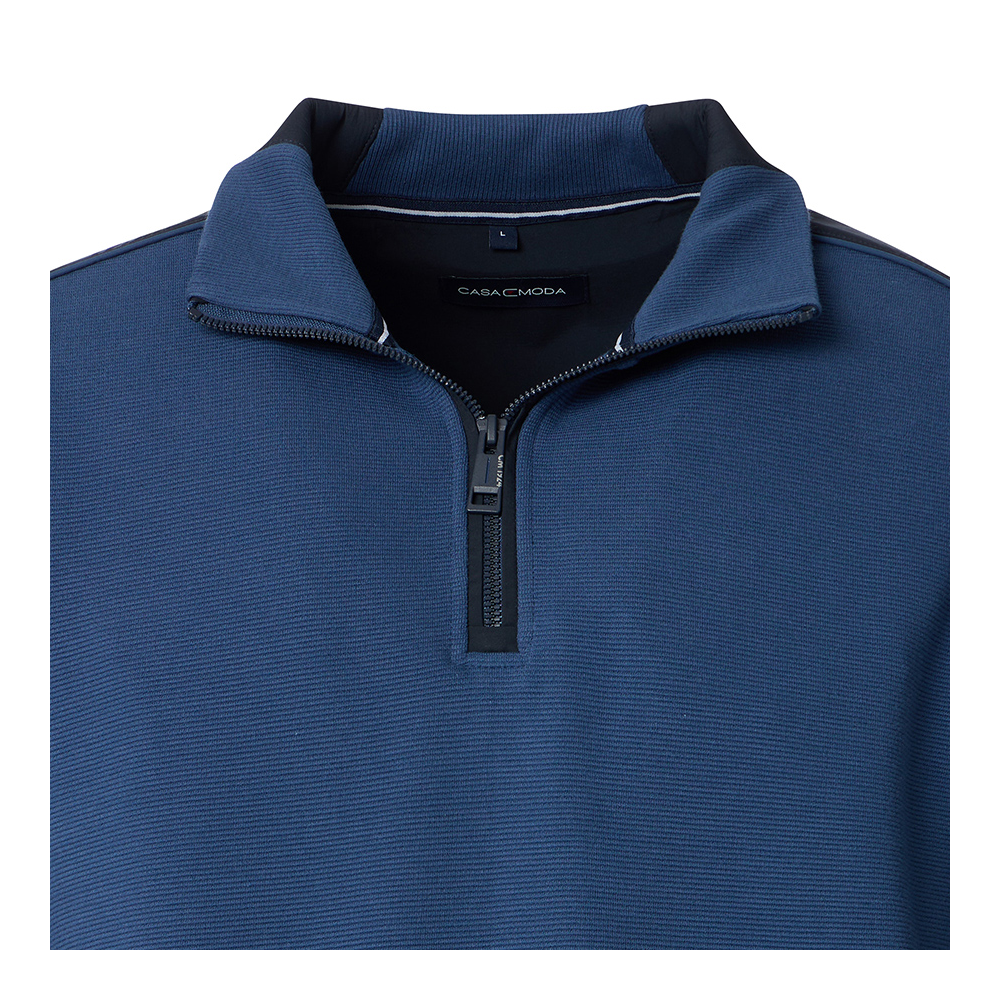 CASA MODA - Quarter Zip Stretch Cotton Sweater Sargasso Sea - Beggs ...