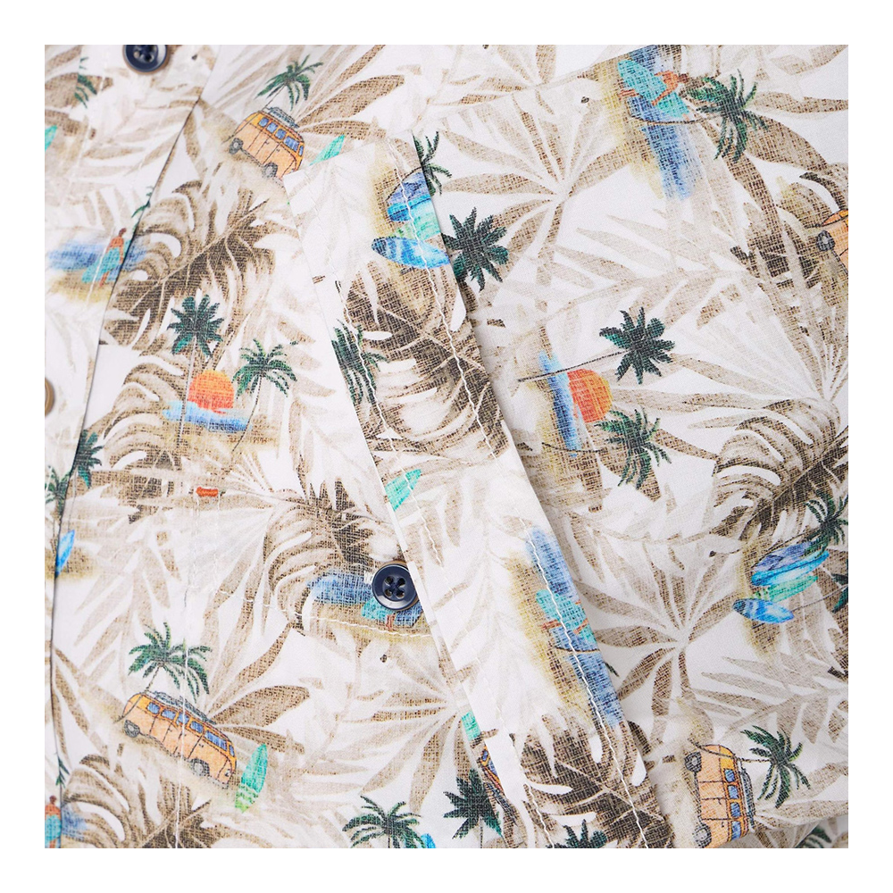 CASA MODA - Palm Tree Short Sleeve Shirt Beige - Beggs Wairau - Casa ...