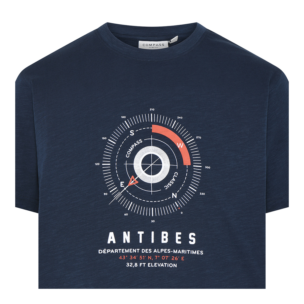 COMPASS - Compass Print Cotton Tee Navy - Shop by Brands-Compass : Big ...