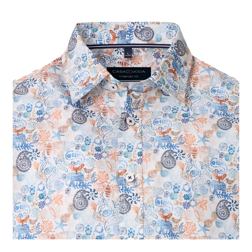 Casa Moda Paisley Pattern SS Shirt Blue - Beggs Wairau - Casa Moda is ...